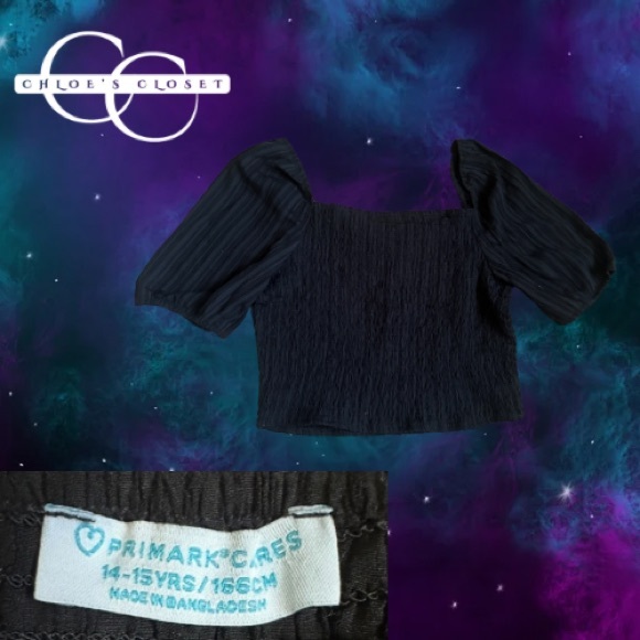 Primark | Shirts & Tops | Primark Girls Black Puff Sleeve Top | Poshmark